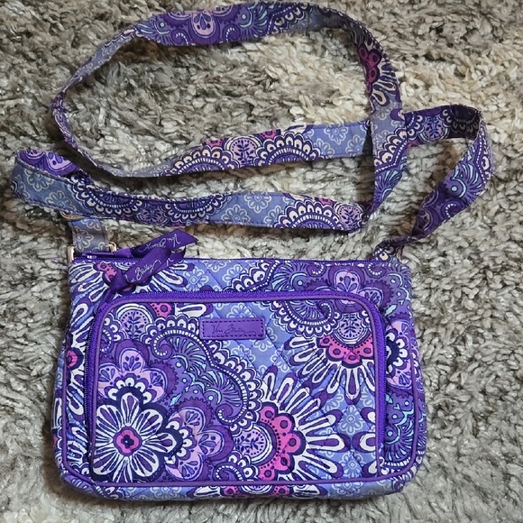 Vera Bradley | Bags | Vera Bradley Purple Floral Crossbody Bag | Poshmark